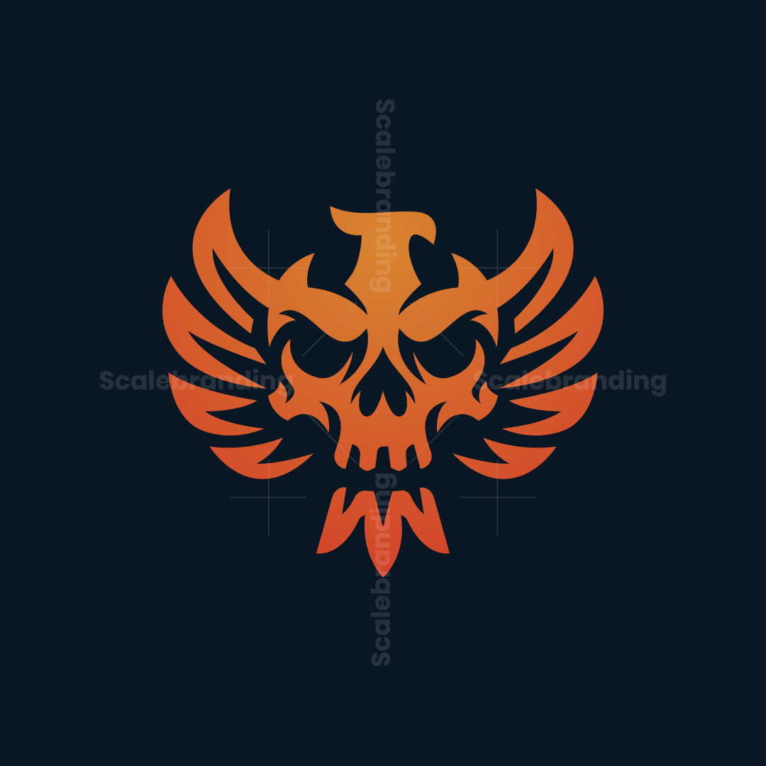 Mystical Resurrection Phoenix Skull logo | Scalebranding