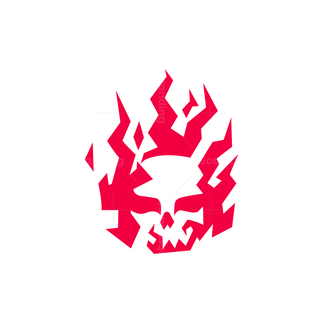 Modern Skull Fire Tech Logo | Scalebranding