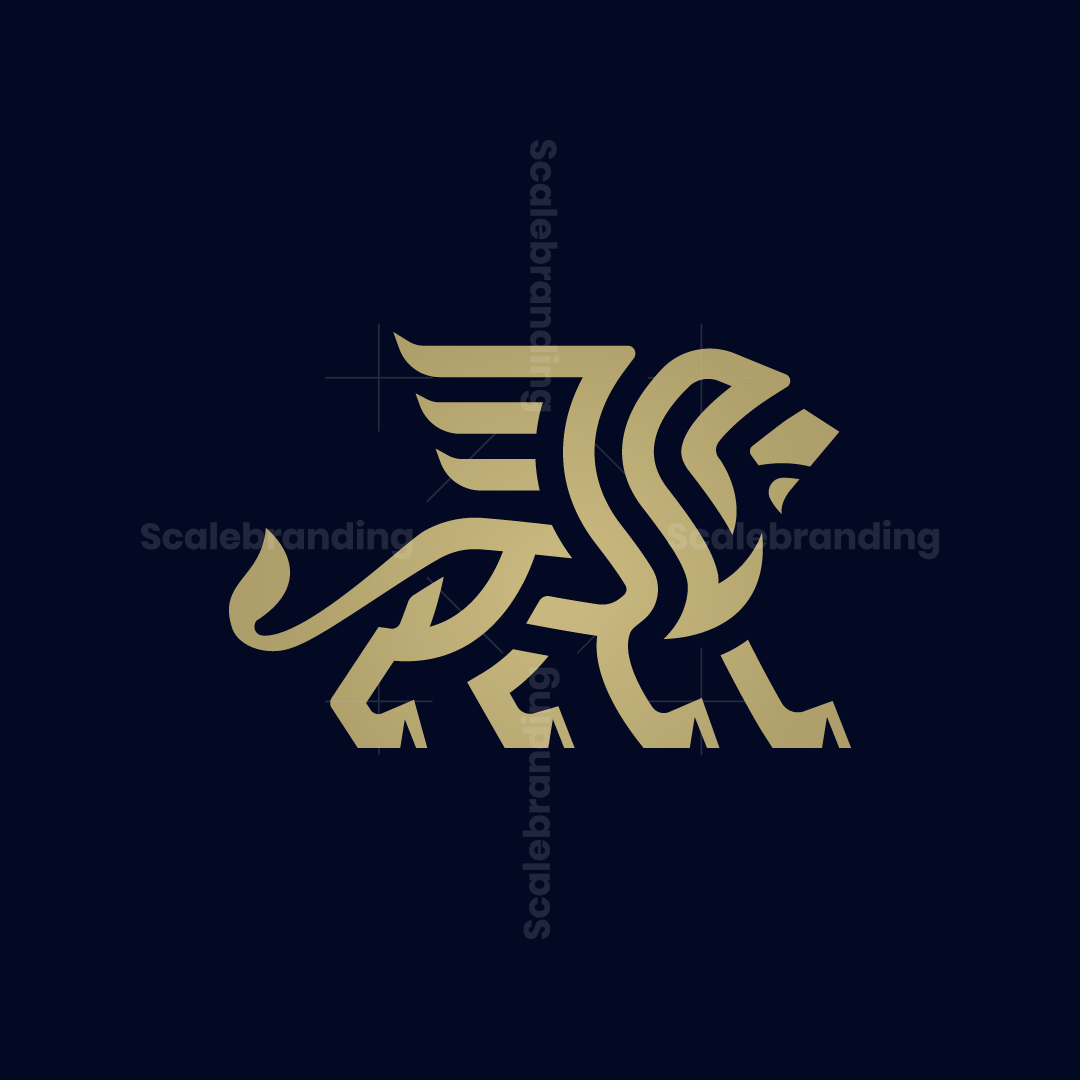 Majestic Winged Lion Mark logo | Scalebranding