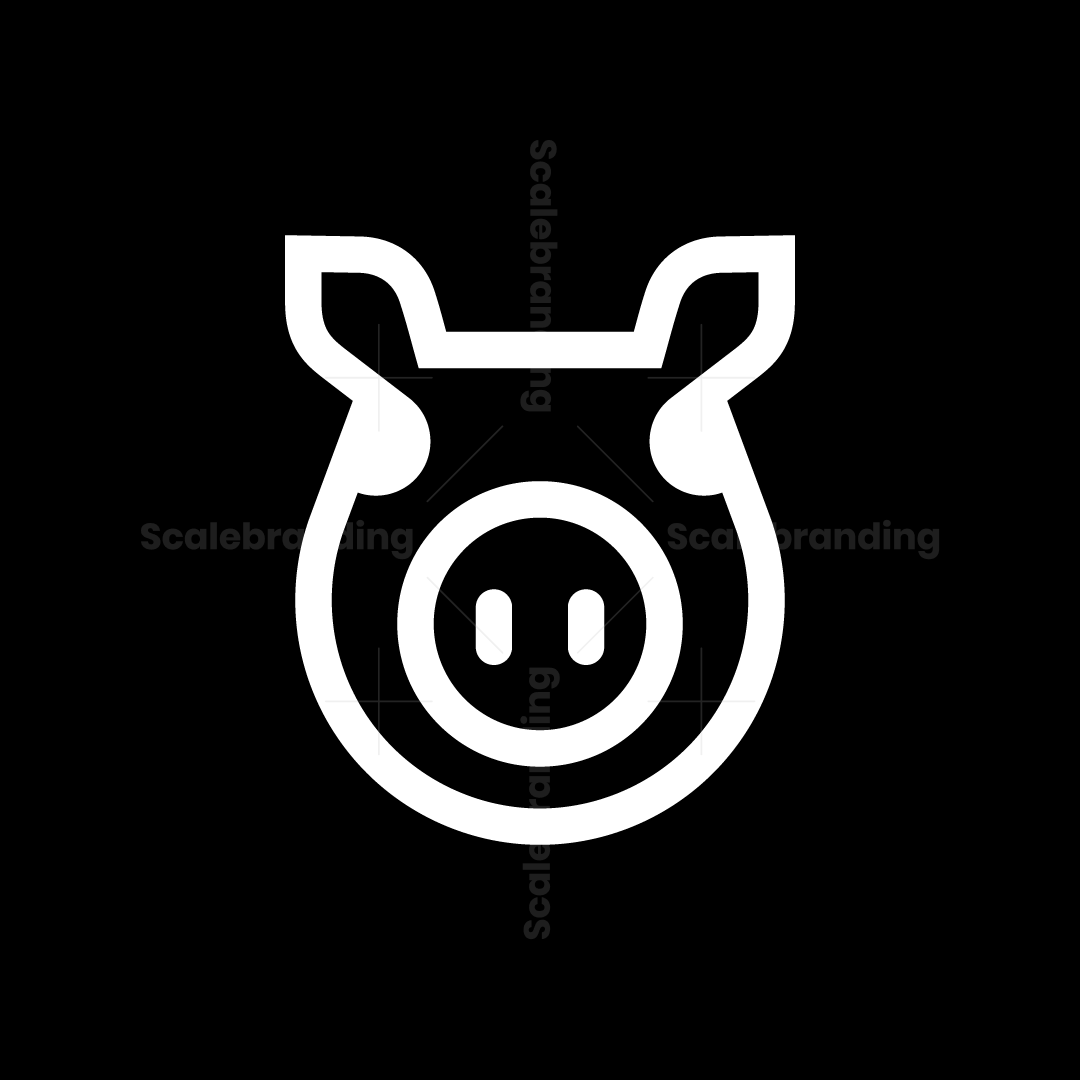 Pig Head Front View Logo | Scalebranding
