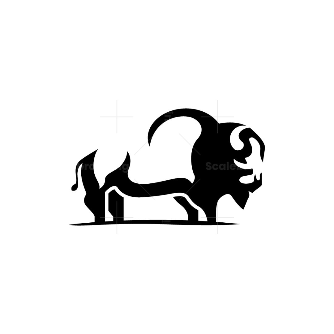 Big StrongBison Logo Capital Bison Logo Buffalo Logo Iconic Bison Logo ...