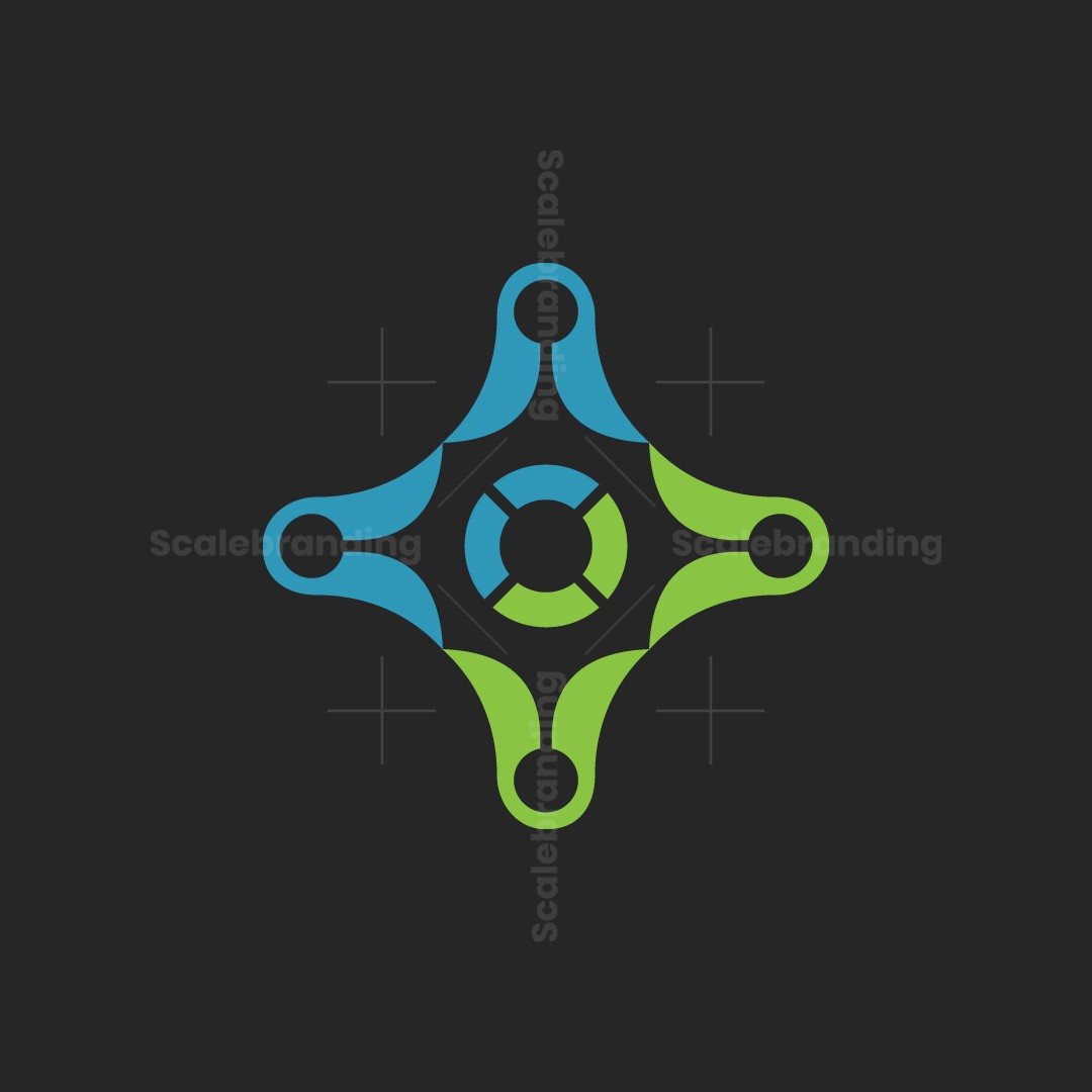 Geometric Compass Tech Logo | Scalebranding