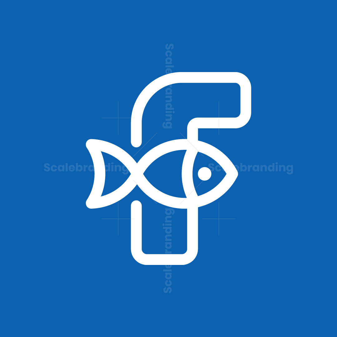 Letter F Fish Simple Logo | Scalebranding