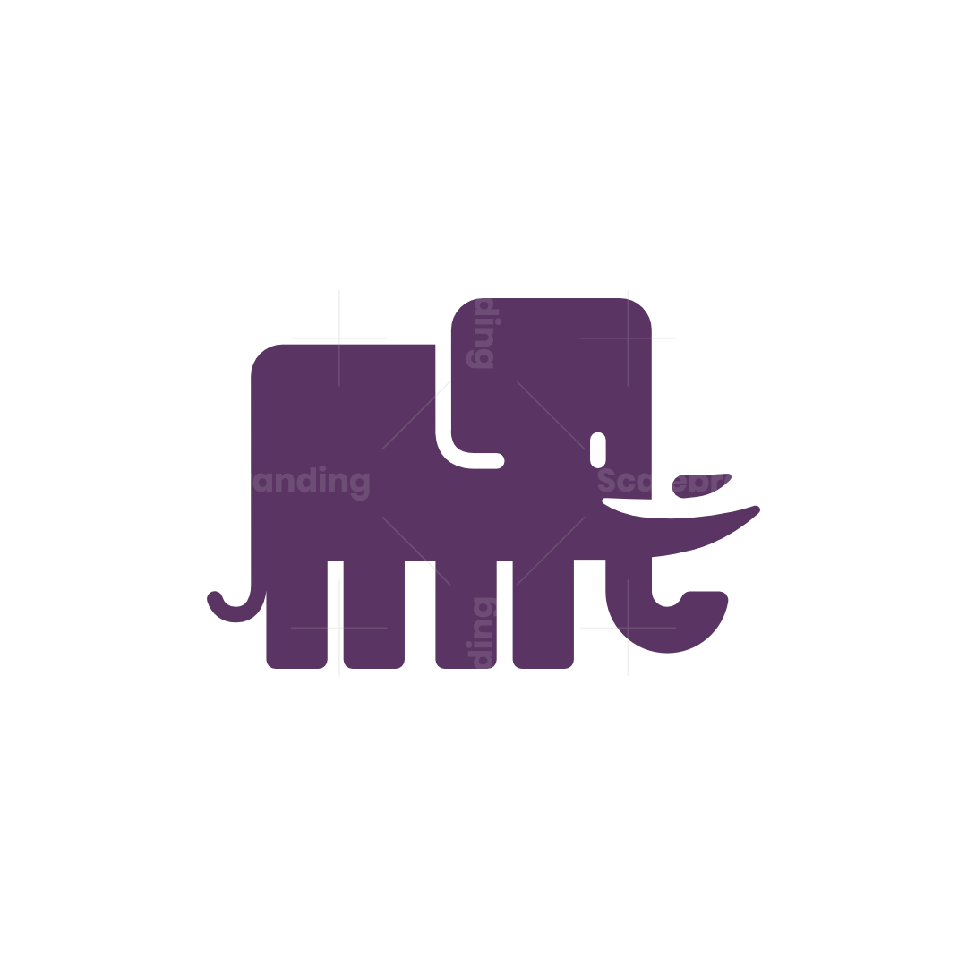 Square elephant flat animal logo | Scalebranding
