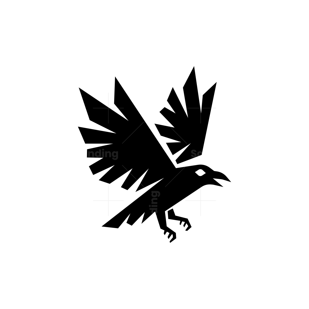 Elegant Iconic Flying Raven Logo | Scalebranding