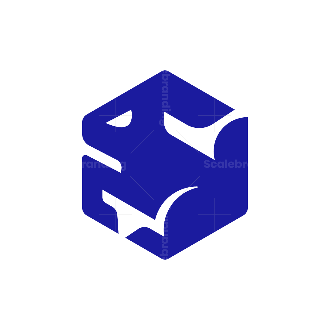 Abstract Monochrome Cube Rabbit logo | Scalebranding