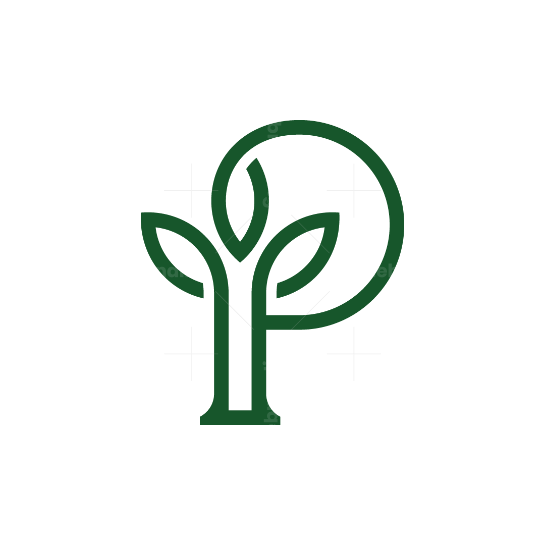 Letter P Nature Plants Logo | Scalebranding