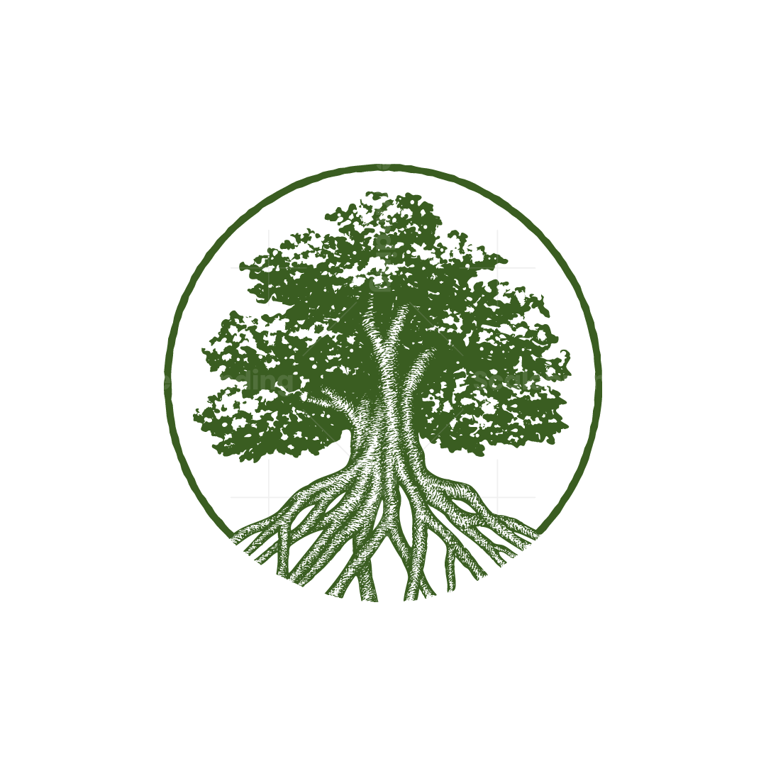 Grand Oak Tree Roots Logo | Scalebranding