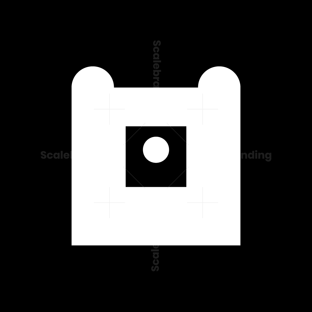 Bear Head Minimal Boxy Square Shaped Logo | Scalebranding