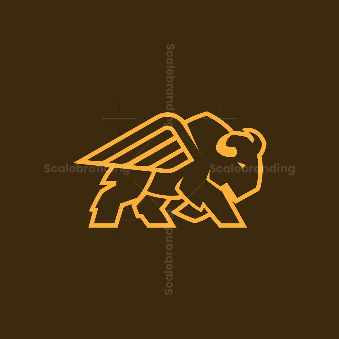 Mascot Winged Buffalo Emblem Logo | Scalebranding