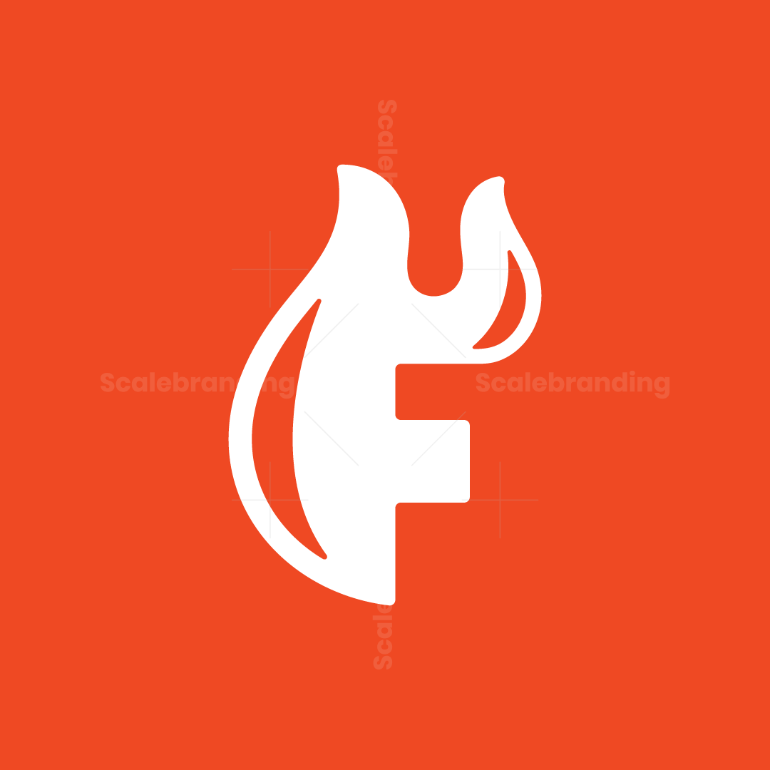 Letter F Red Fire Flame logo | Scalebranding