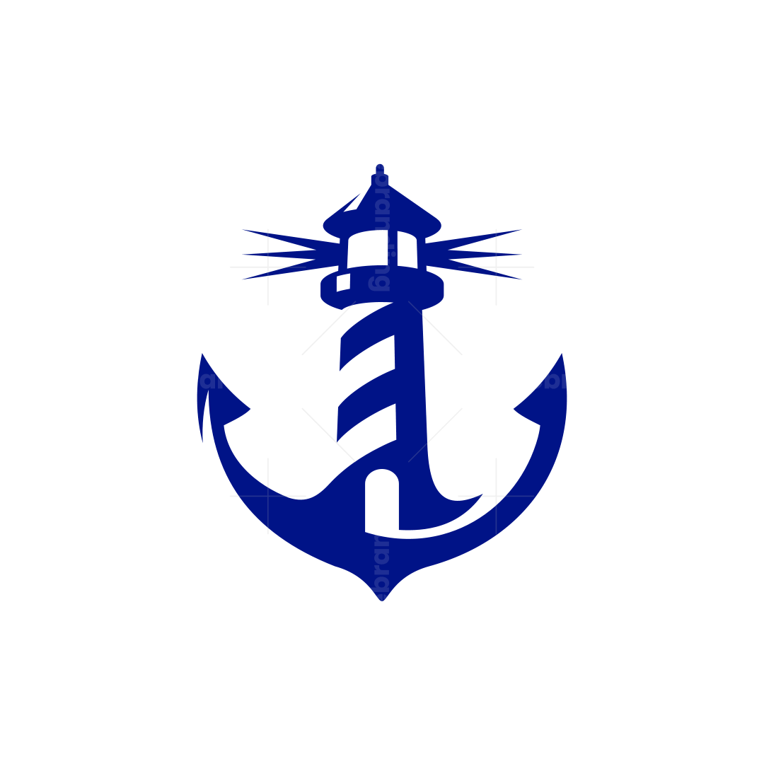 Anchor Lighthouse Blue Marine Logo | Scalebranding