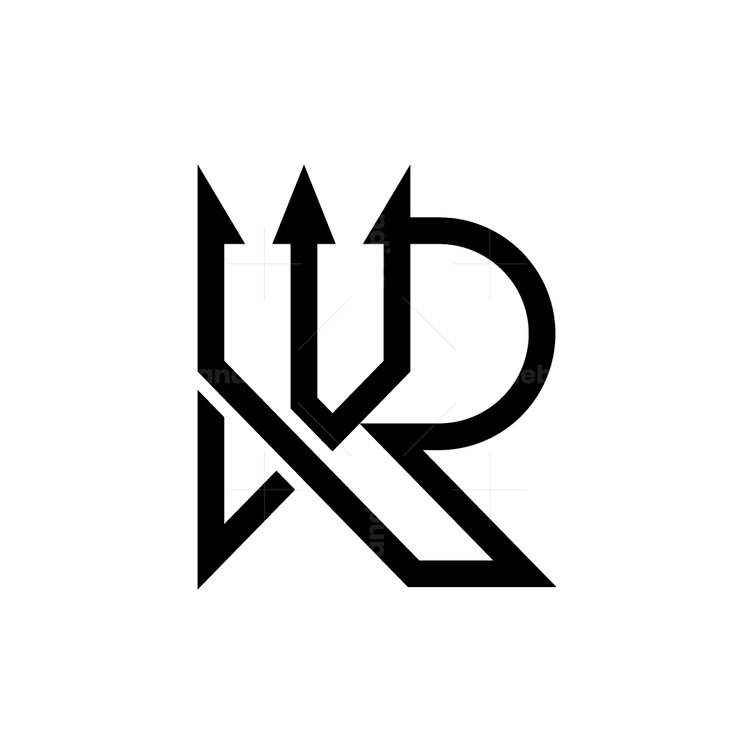 Modern Letter R With Trident Logo | Scalebranding
