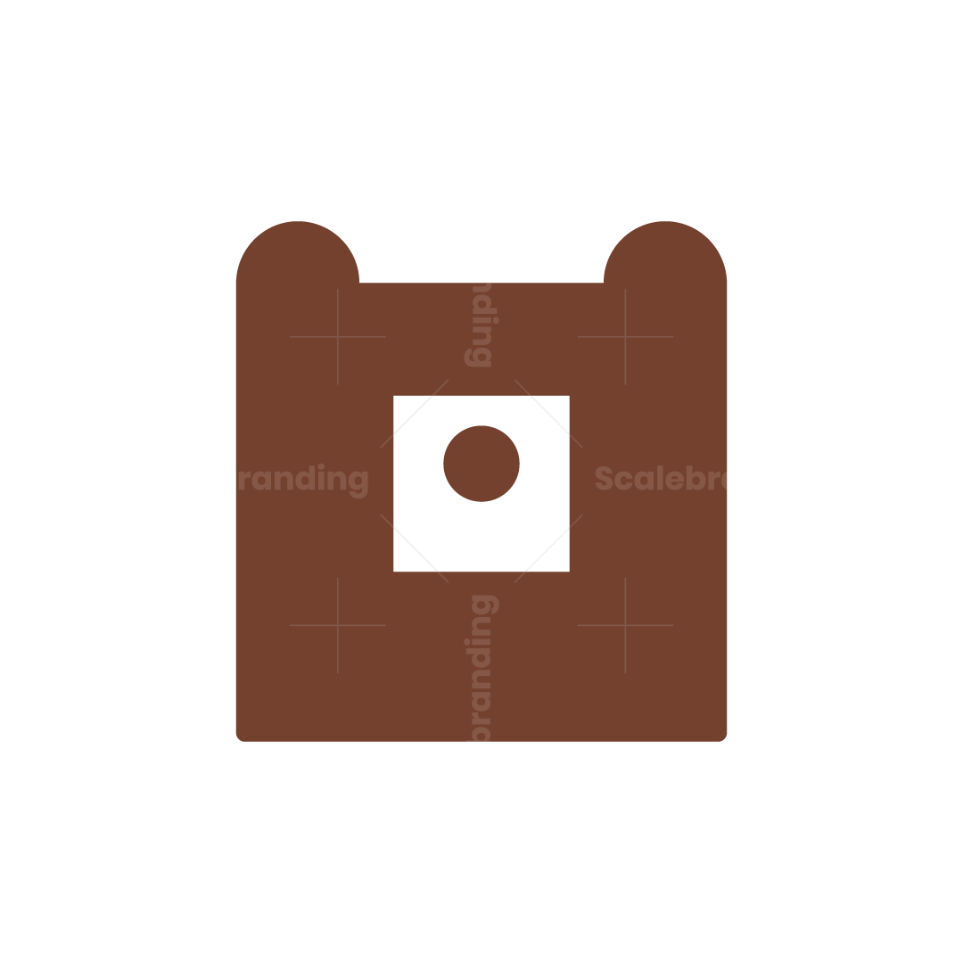 Bear Head Minimal Boxy Square Shaped Logo | Scalebranding