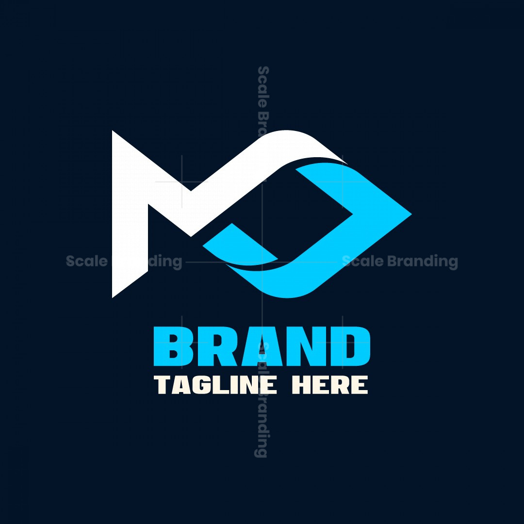 Letter M Fish Media Logo | Scalebranding