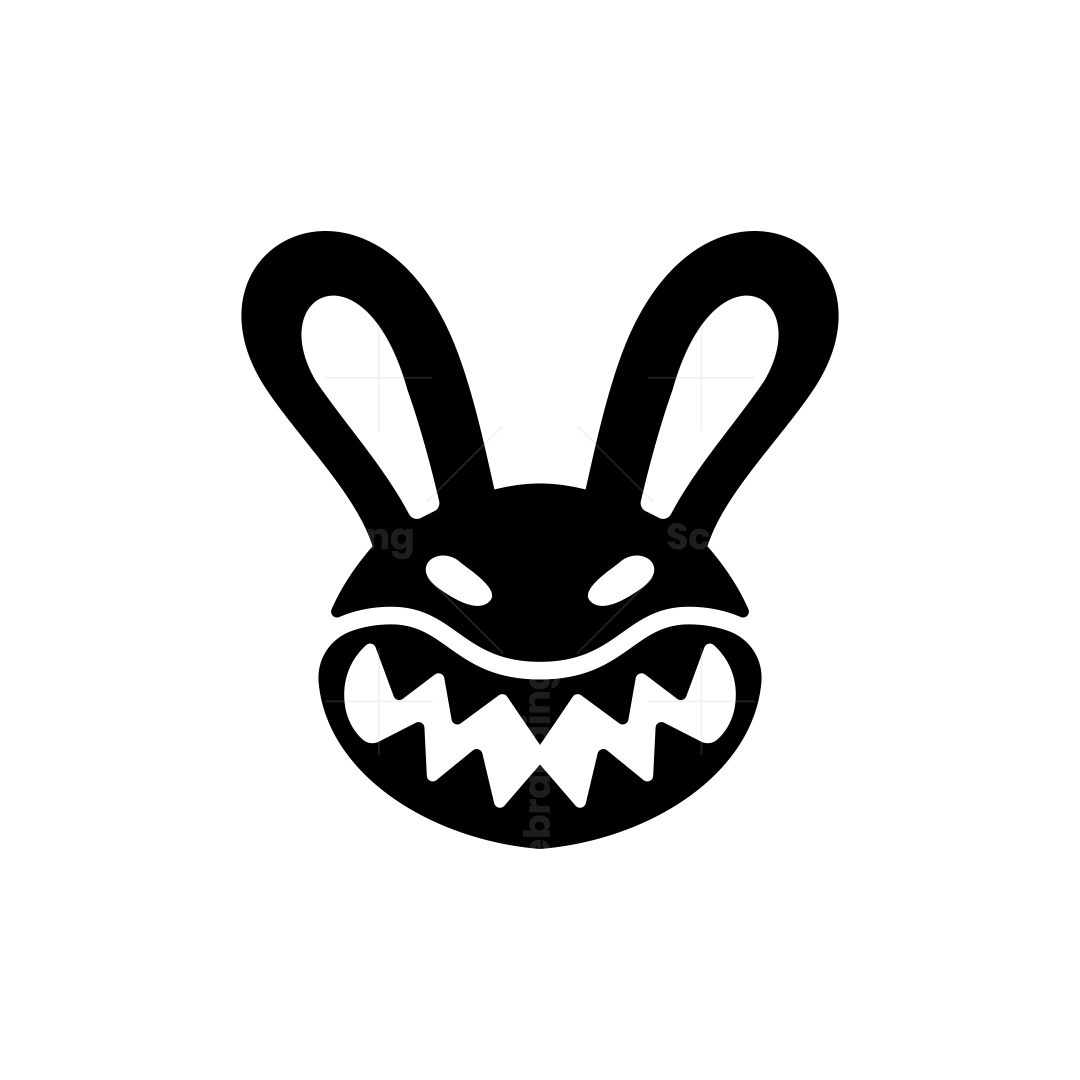 Iconic Spooky Rabbit Face Logo | Scalebranding
