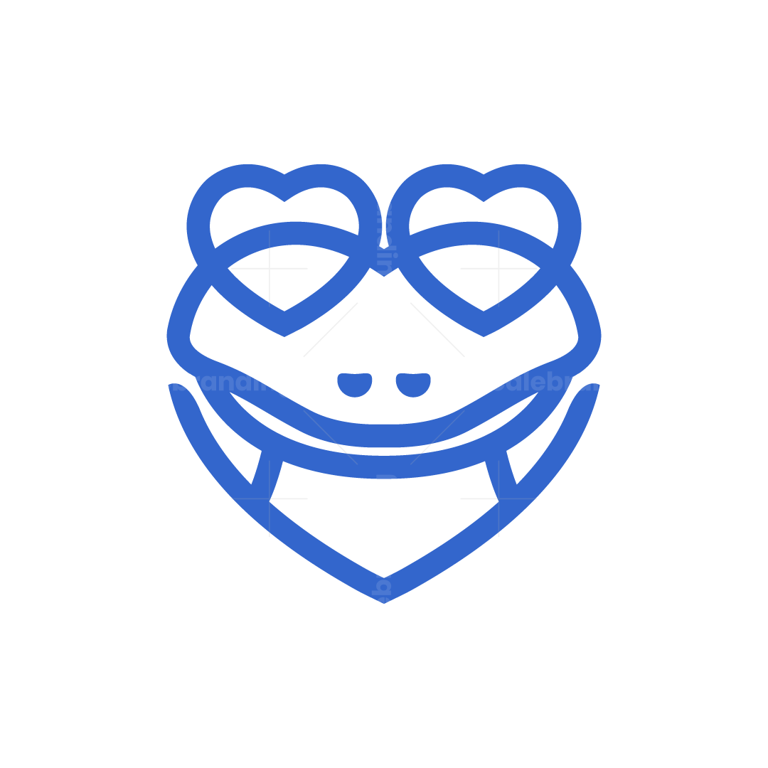 Frog Head Logo Heart Frog Logo | Scalebranding