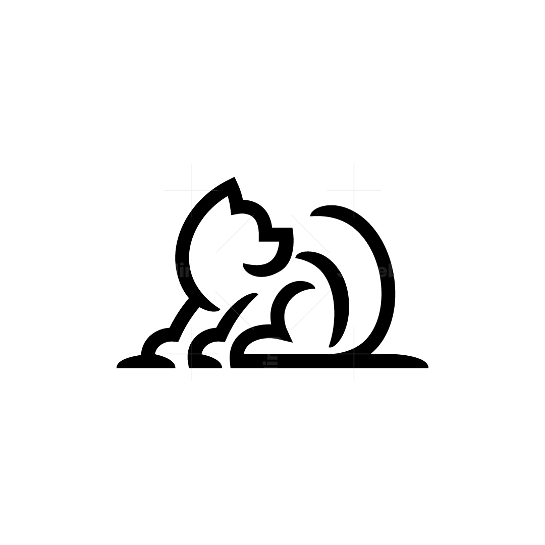 Minimalist Cute Kitten Pet Logo | Scalebranding
