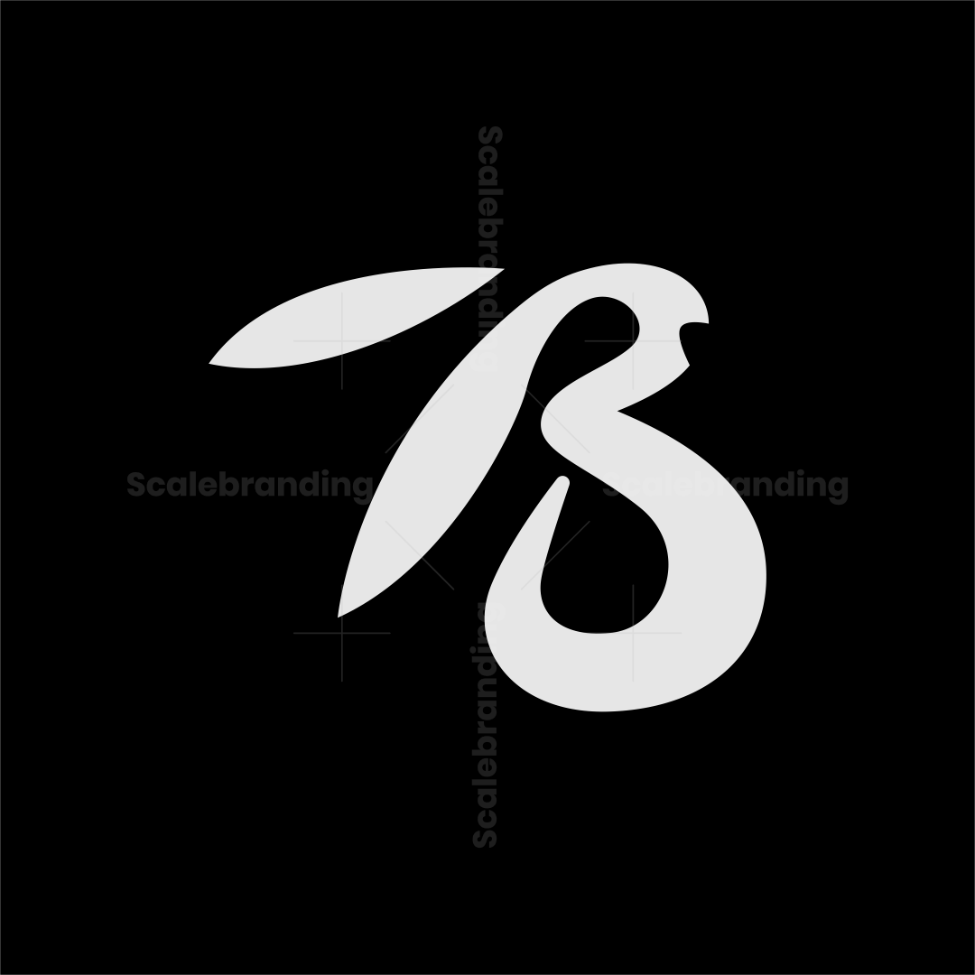 Calligraphy B Letter Bunny Logo | Scalebranding