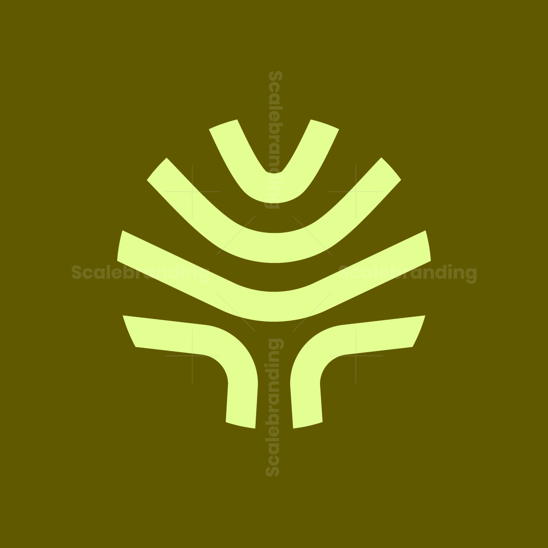 Minimalist Round Tree Logo Design Mark with Negative Space | Scalebranding