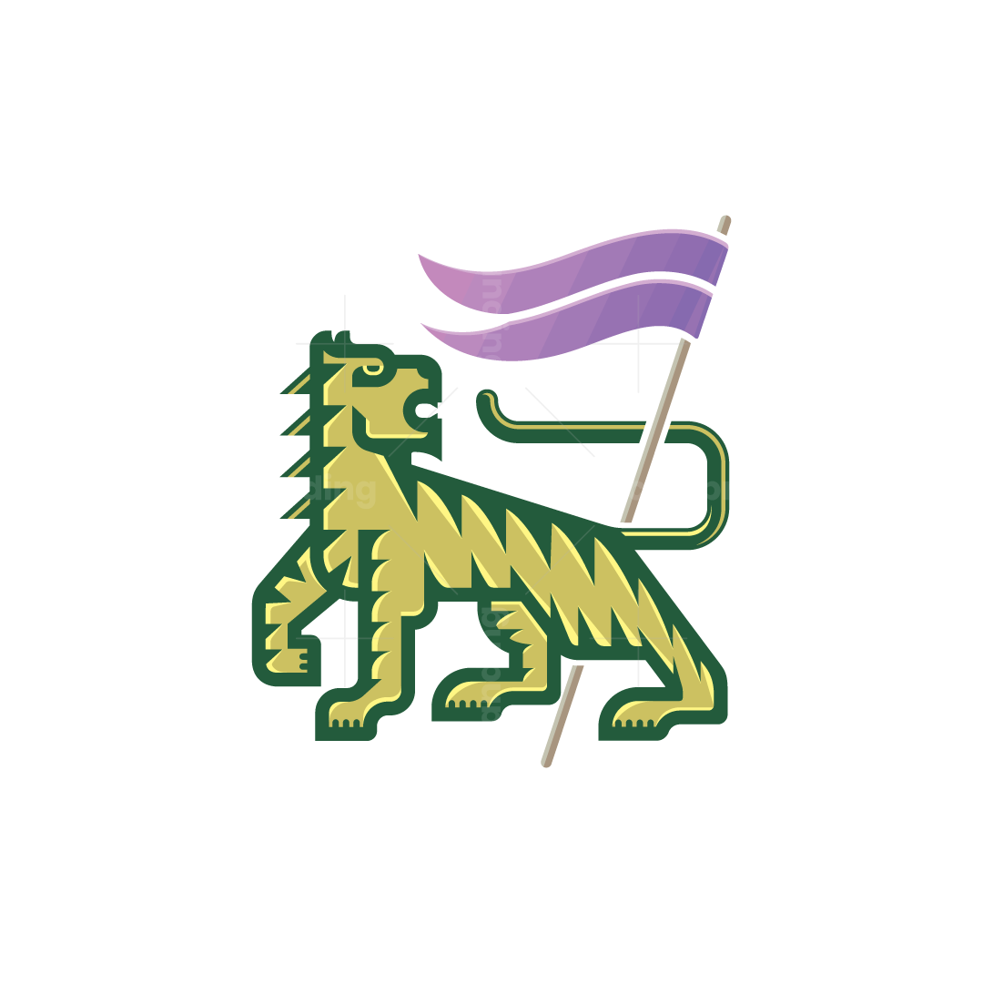 Tiger with Waving Flag logo | Scalebranding