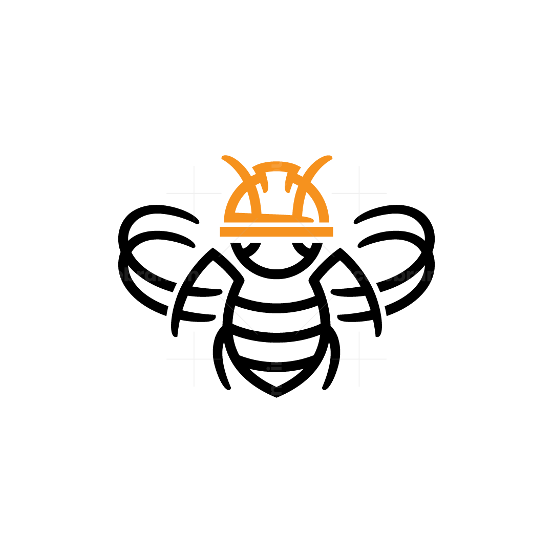 Builder Helmet Bee Logo Construction Bee Logo | Scalebranding
