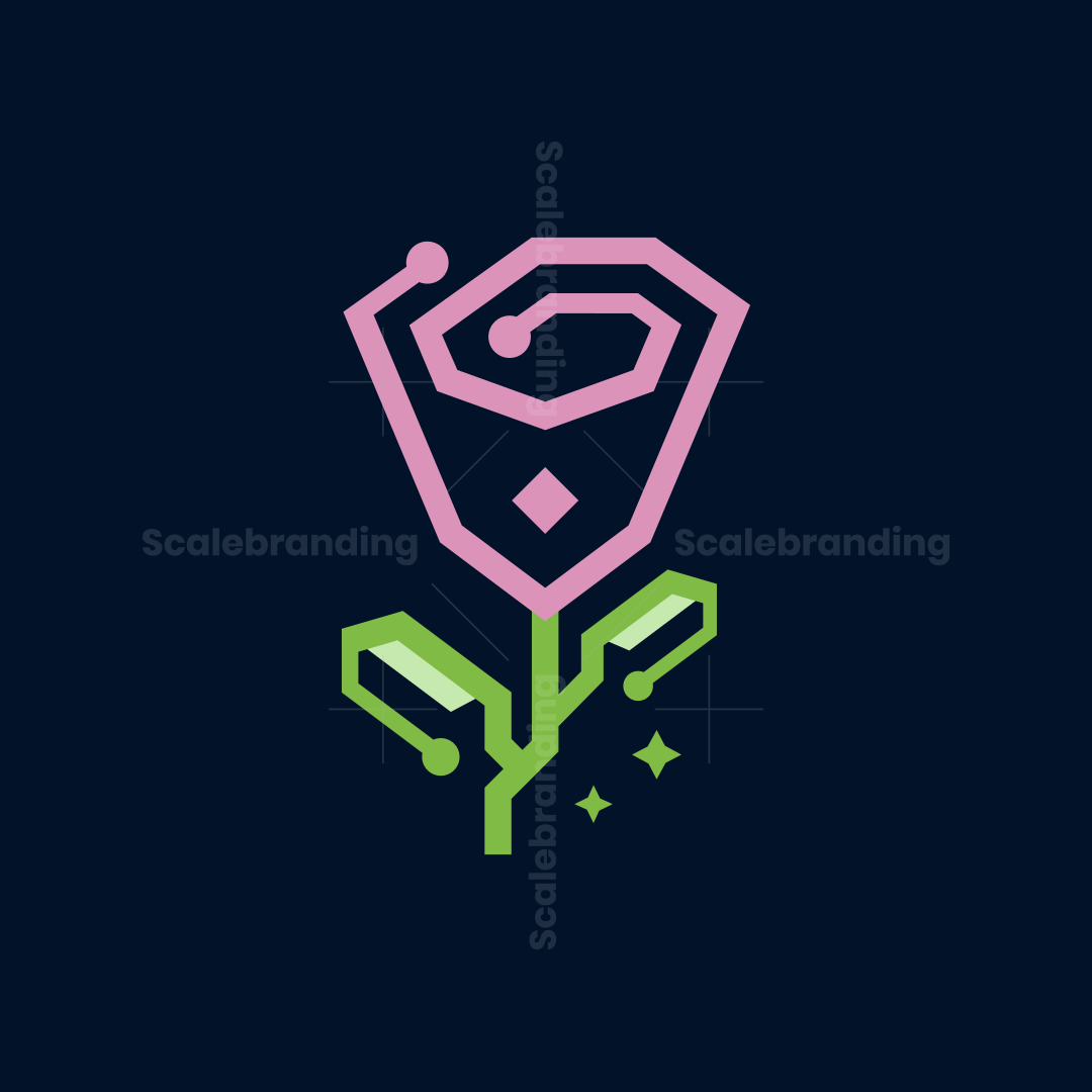Unique Flower and Tech Logo | Scalebranding