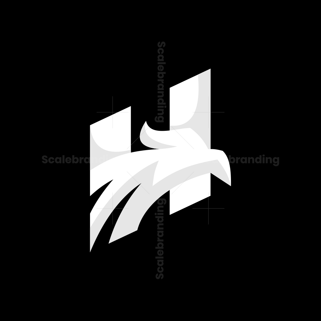 Initial H Bird Eagle Geometric Logo | Scalebranding