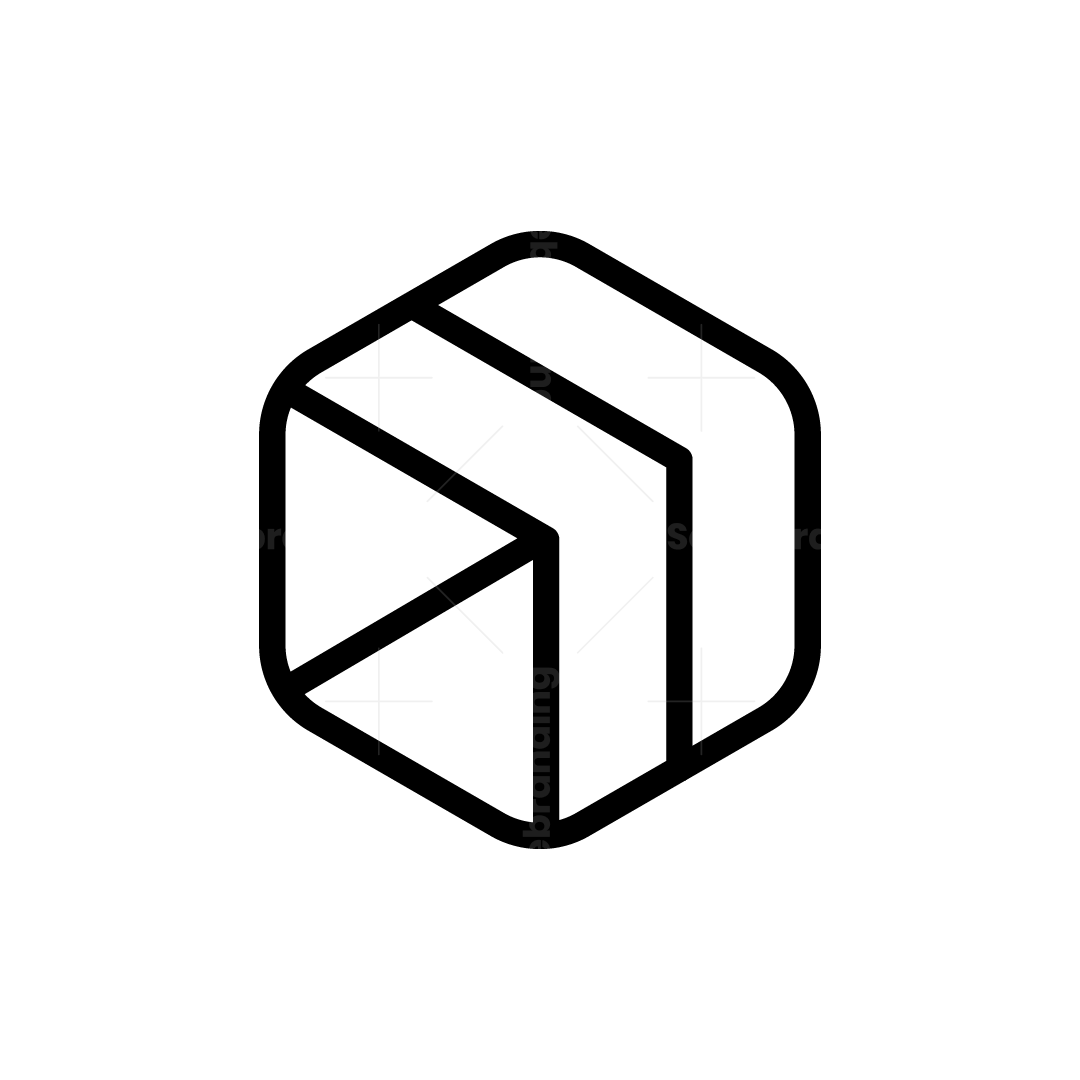 Geometric Line Art Cube Logo Design Icon | Scalebranding