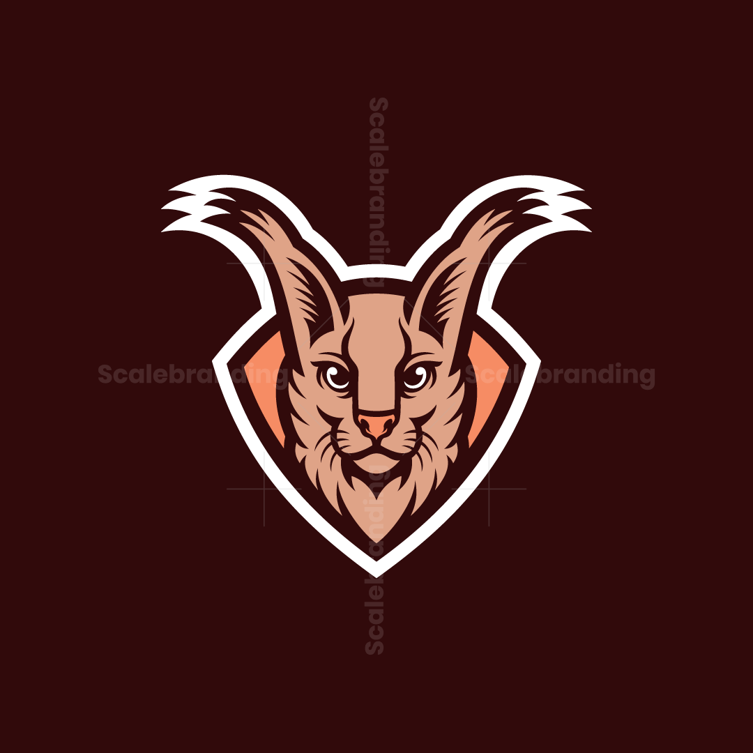 Head Caracal Cat Shield logo | Scalebranding