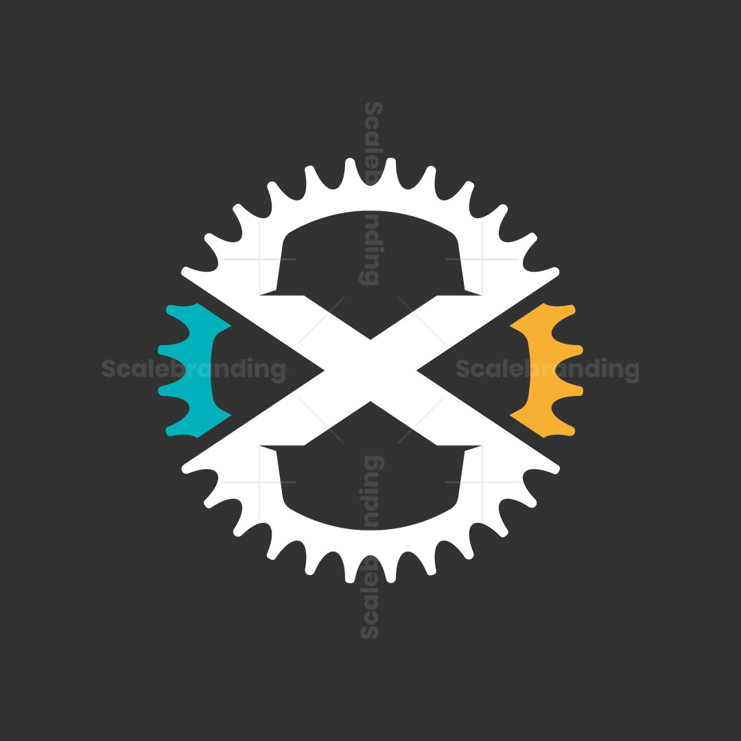 Mountainbike Chainring Letter X Logo | Scalebranding
