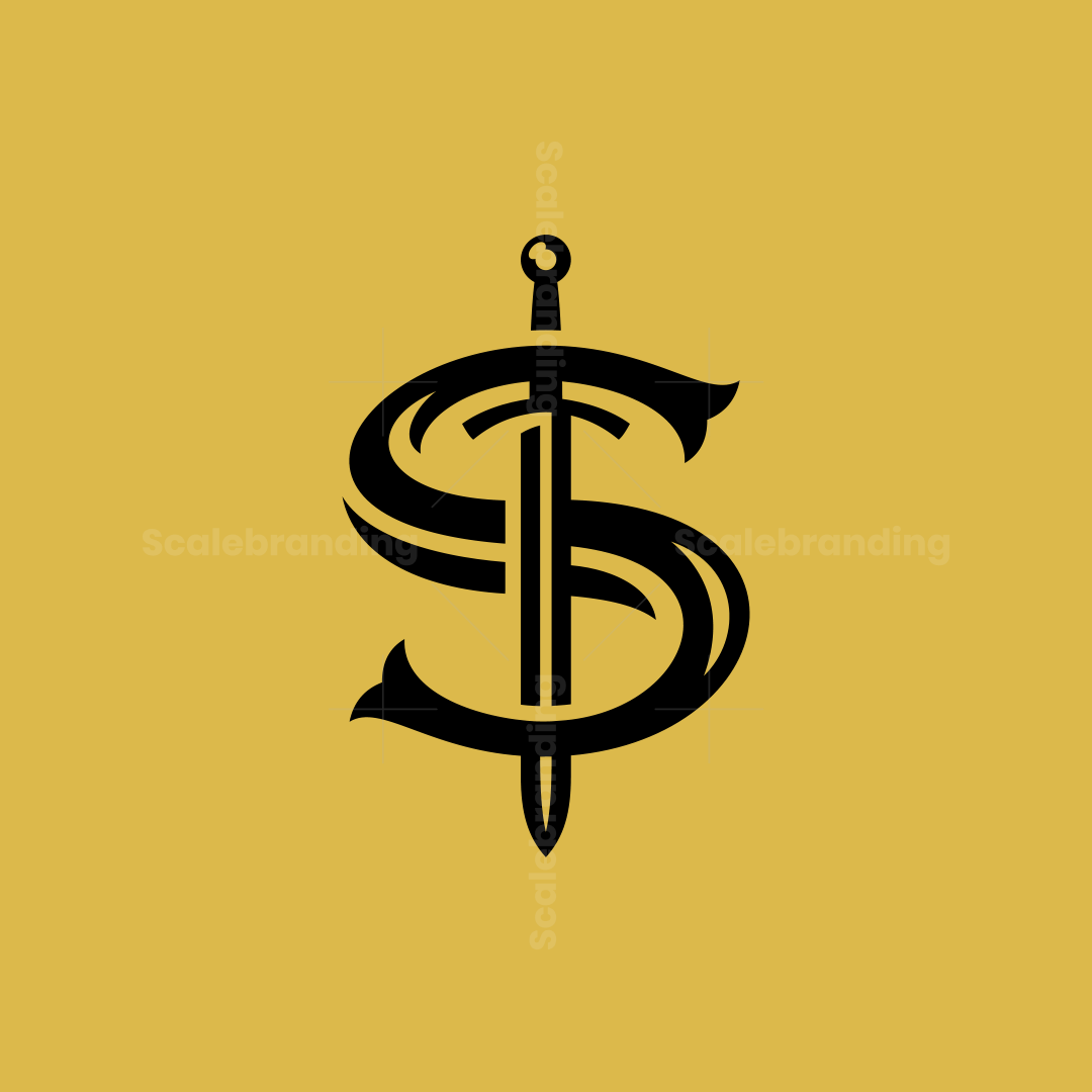 Elegant Heraldic Sword S Logo | Scalebranding