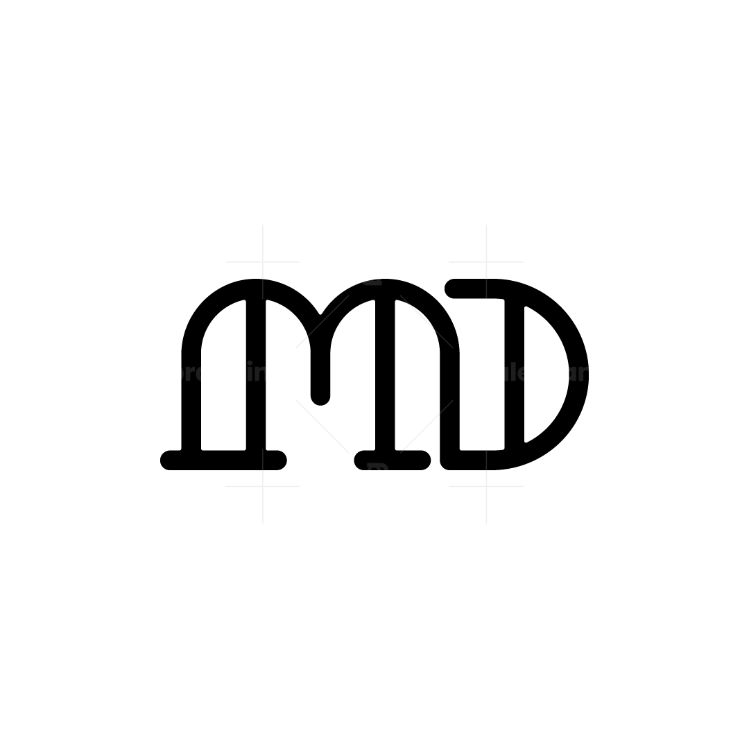 Line Letter MD Monogram Logo | Scalebranding