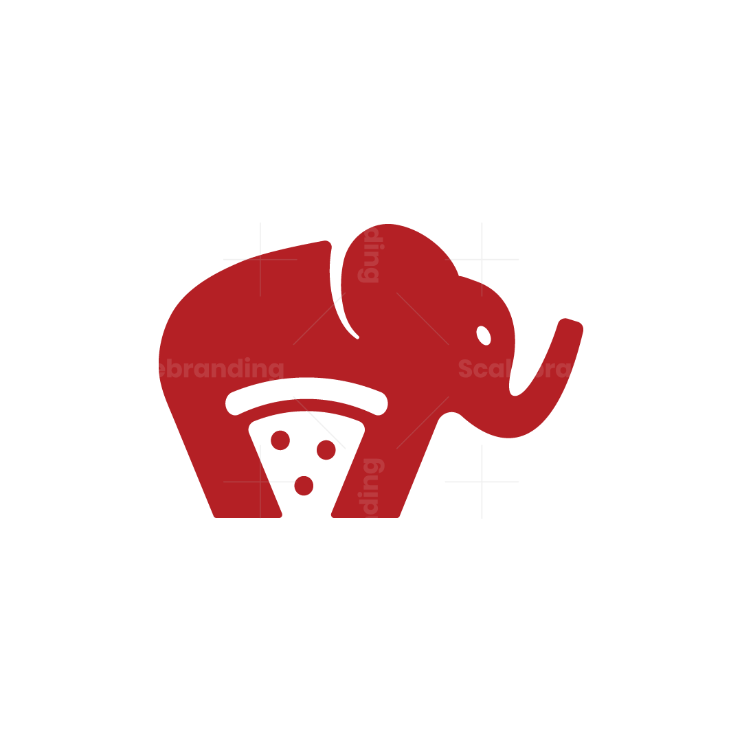 Combination of elephant with pizza logo | Scalebranding