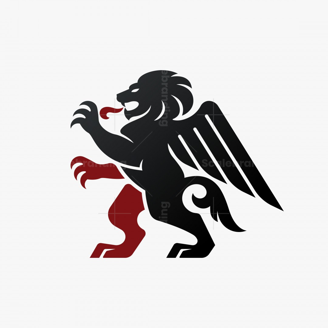Modern Heraldry Lion Wing Logo | Scalebranding
