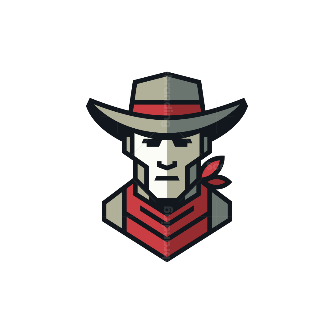 Geometric Determined Cowboy Logo Design | Scalebranding