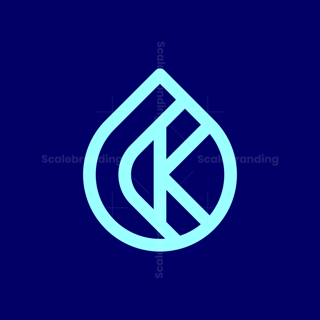 Modern Drop K Letter Logo | Scalebranding