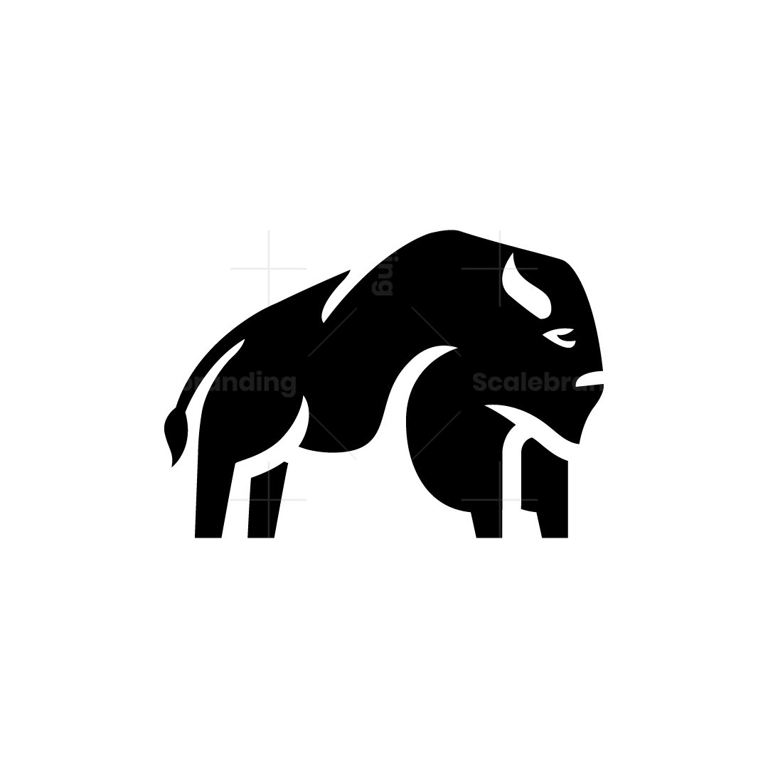 Big Bison Logo Black Bison Logo Cool American Buffalo Logo | Scalebranding