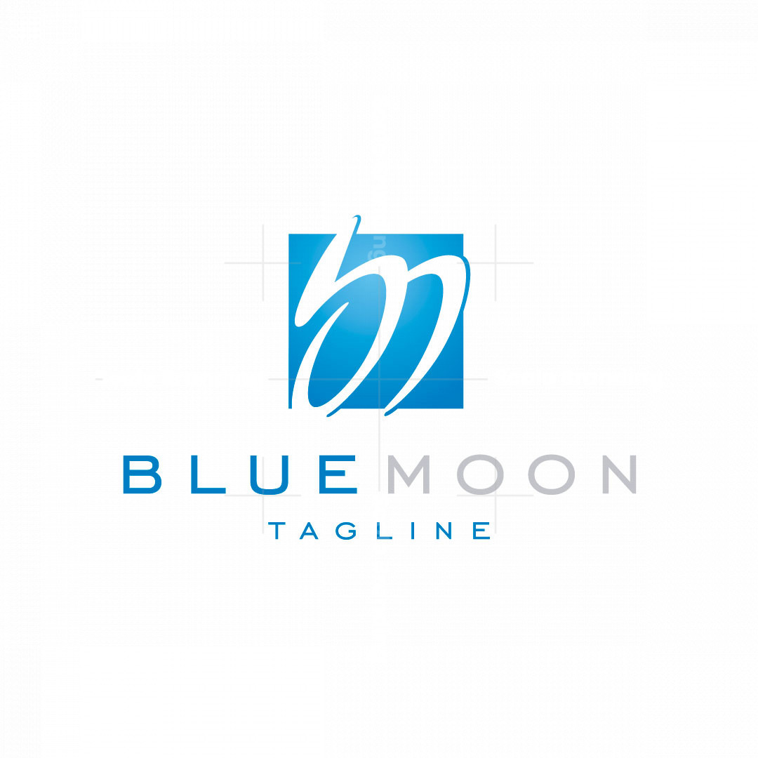 Blue Moon Monogram Letter BM BN Logo | Scalebranding