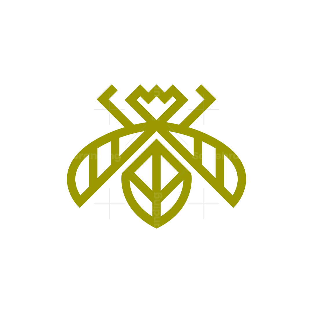 Honey Bee Logo Green Leaf Bee Logo | Scalebranding