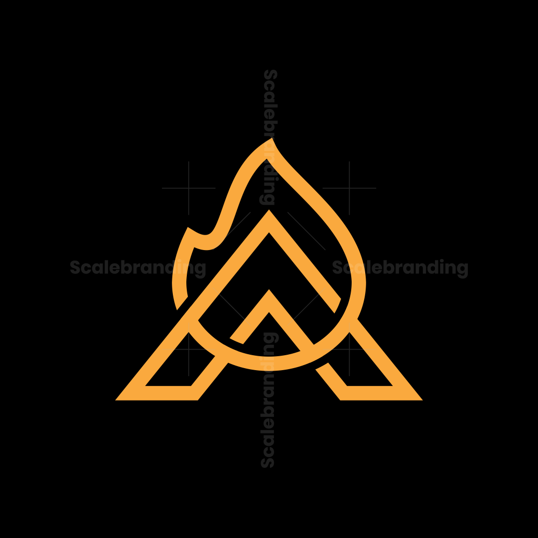 Letter A Fire Modern logo | Scalebranding
