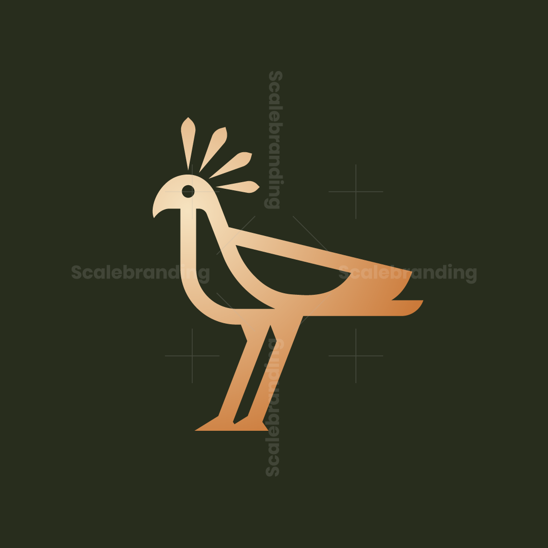 Geometric Majestic Secretary Bird Logo | Scalebranding