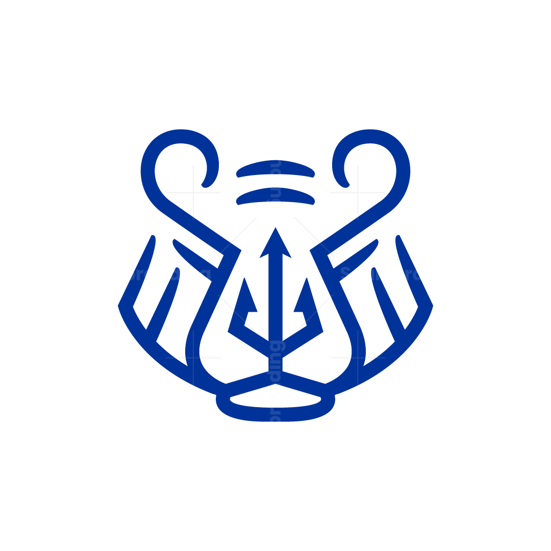 Blue Trident Tiger Logo | Scalebranding