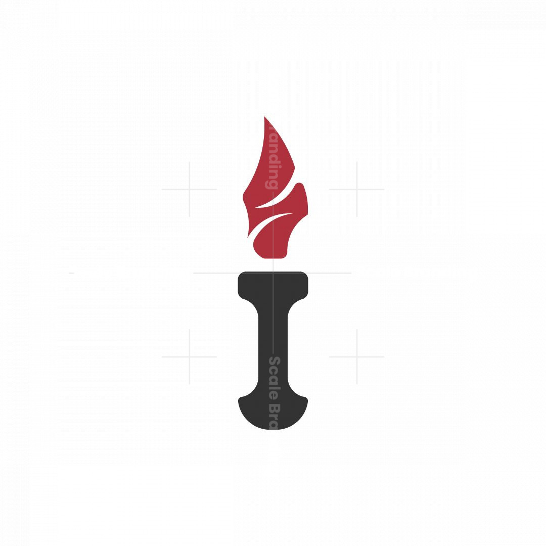 letter I Fire Logo | Scalebranding