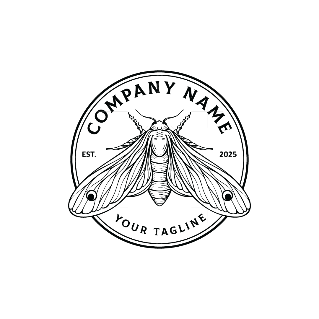 Classic Winged Moth Badge Logo | Scalebranding