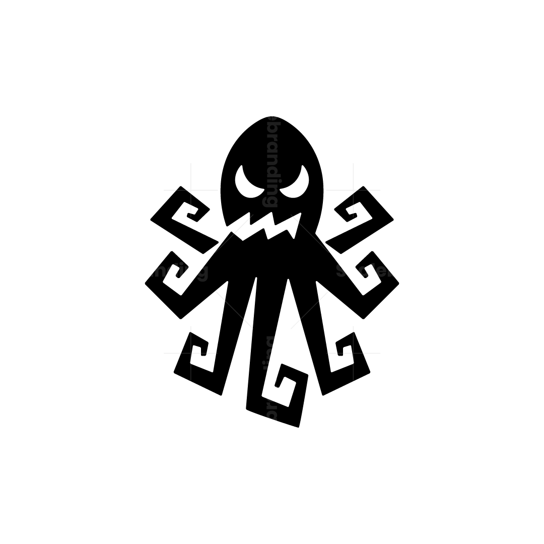 Black Silhouette Octopus Angry Logo | Scalebranding