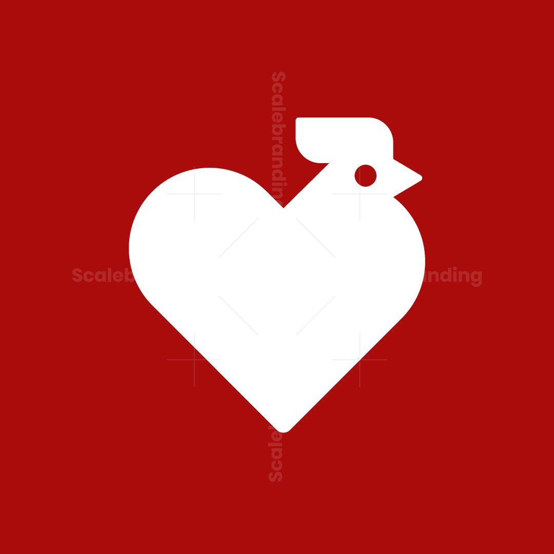 Chicken Heart Minimal Modern Logo | Scalebranding
