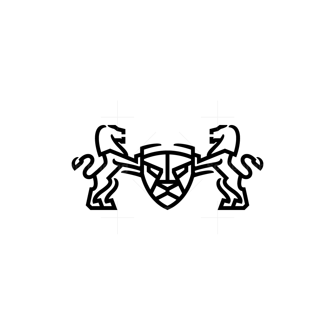 Lion Shield Logo Shield Lion Logo Double Lions Shield Lion Logo ...