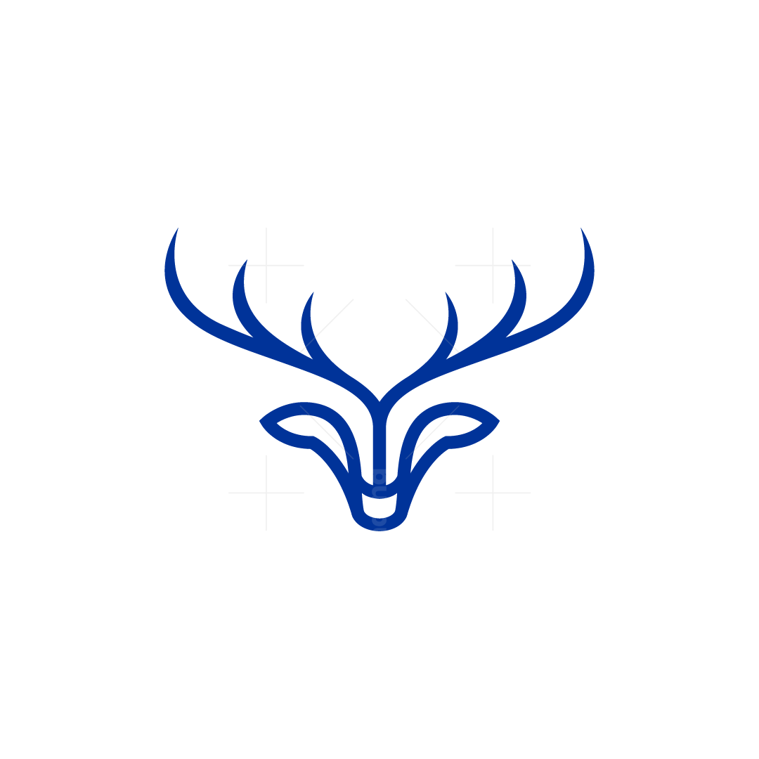 Stag Head Logo Deer Head Line Logo Design Template (1876666)