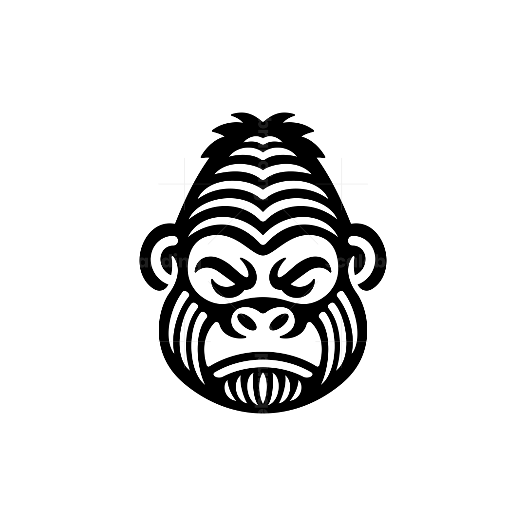 Iconic Detail Gorilla Face Logo | Scalebranding